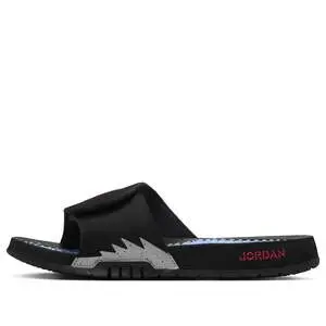 JORDAN Air Hydro Slides Metallic Accents - Black/fire Red/metallic Silver
