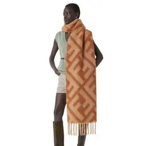 Fendi Fw25 Ff Scarf Ff Alpaca And Wool Scarf