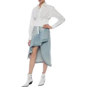 Off-White Asymmetric Zip-up Denim Skirt