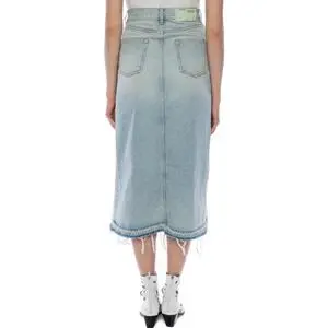 Off-White Asymmetric Zip-up Denim Skirt