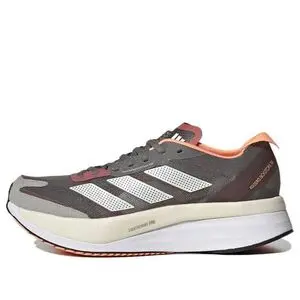 Adidas Adizero Boston 11 Athletic Sneakers - Grey/orange/white