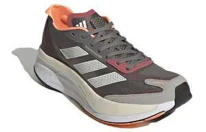 Adidas Adizero Boston 11 Athletic Sneakers - Grey/orange/white