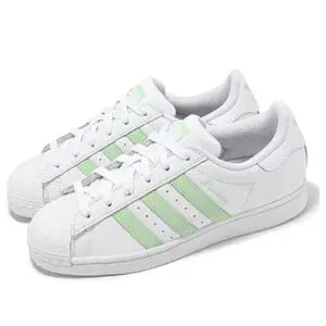 Adidas Originals Superstar Sneakers - White/green