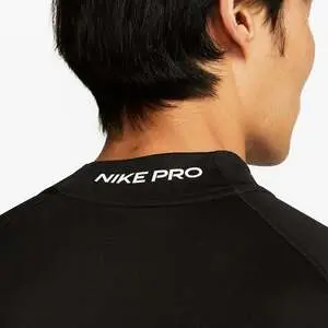 Nike Dri-fit Fitness Mock-neck Long-sleeve Top - Black/multi-color