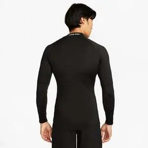 Nike Dri-fit Fitness Mock-neck Long-sleeve Top - Black/multi-color