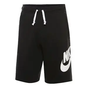 Nike Logo Print Sports Shorts - Black