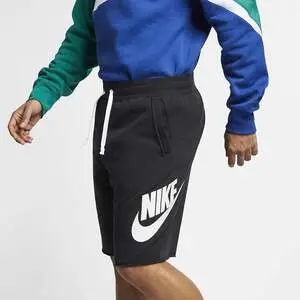 Nike Logo Print Sports Shorts - Black