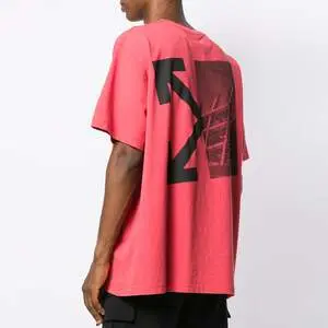 Off-White Splitted Arrows Short Sleeve Tee - Red