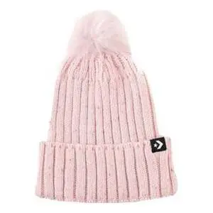 CONVERSE Ribbed Wool Beanie With Pom - Pink