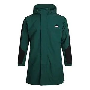 Adidas Hooded Fleece-lined Windbreaker Jacket - Green