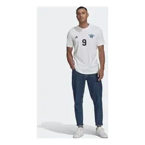 Adidas Lil Number T M Printing Soccer/football Sports Short Sleeve - White