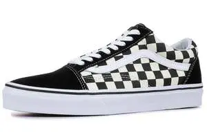 VANS Old Skool Checkerboard Lace-up Low Top Sneakers - Black