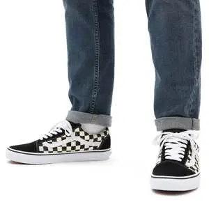 VANS Old Skool Checkerboard Lace-up Low Top Sneakers - Black