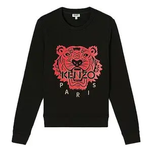 Kenzo Tiger Head Crewneck Long Sleeve Sweatshirt - Black