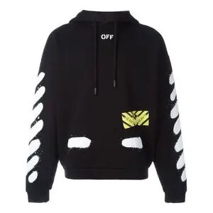 Off-White Graffiti Stripe Hoodie - Black
