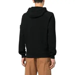 Stone Island Logo Patch Hoodie - Black