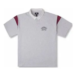 CONVERSE Retro Polo Shirt Asia Sizing 'grey - Grey/red