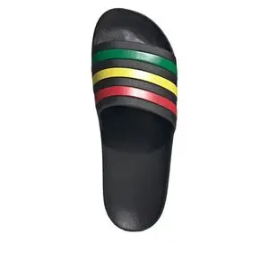 Adidas Adilette Aqua Slides - Core Black/green/pure Ruby