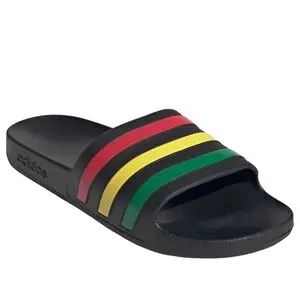 Adidas Adilette Aqua Slides - Core Black/green/pure Ruby