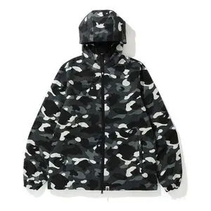 A BATHING APE Camouflage Reflective Hooded Jacket - Black