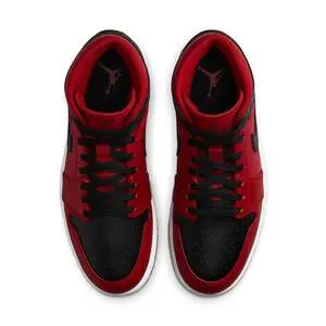 JORDAN 1 Mid "reverse Bred" High Top Sneakers - Red/black/white