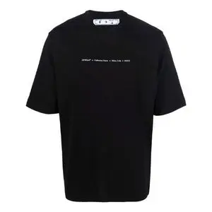 Off-White Fw21 Logo Round Neck Short Sleeve Slim Fit Version - Black