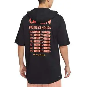 JORDAN Breakfast Club" Graphic Print Hooded Short Sleeve Pullover