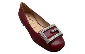 Gucci Madelyn Crystal G Leather Flats