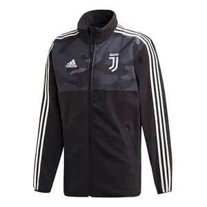 Adidas Juventus Fc Stand Collar Zip-up Track Jacket - Black