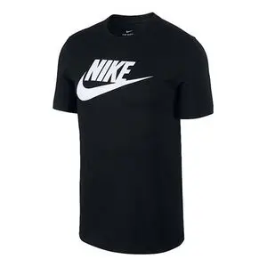 Nike Sportswear Tee Icon Futura Casual Sport Alphabet Printing Round Neckshort Sleeve - Black