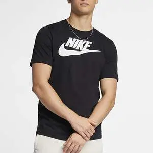 Nike Sportswear Tee Icon Futura Casual Sport Alphabet Printing Round Neckshort Sleeve - Black