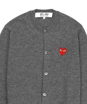 Play Comme Des Garcon Emblem Cardigan - Grey