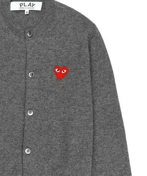 Play Comme Des Garcon Emblem Cardigan - Grey