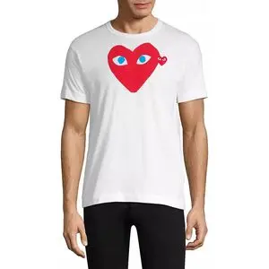 Play Comme Des Garcon Ss25 Blue Eyes Red Heart T-shirt