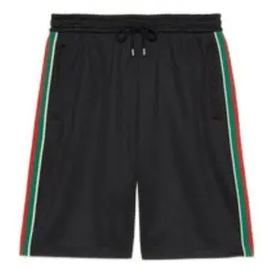 Gucci Technical Jersey Shorts With Side Stripes - Black