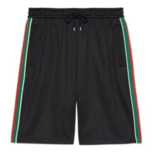 Gucci Technical Jersey Shorts With Side Stripes - Black