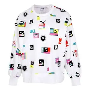 PUMA All-over Logo Print Crewneck Sweatshirt