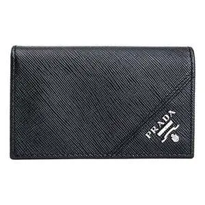 Prada Ss26 Saffiano Leather Flap Card Case - Black