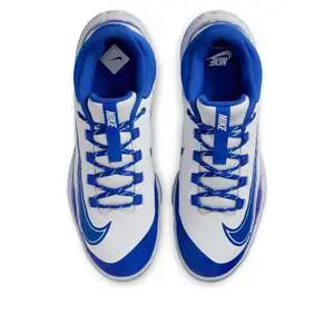 Nike Alpha Huarache Elite 4 Low Athletic Cleats - White/hyper Royal