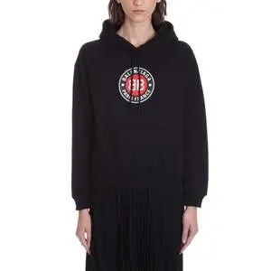 Balenciaga Bb Logo Hoodie - Black