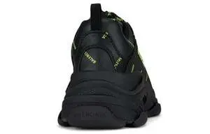 Balenciaga Triple S Sneaker 'allover Logo - Black/yellow