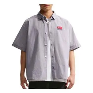 Nike Life Button-down Shirt 'anthracite White - Anthracite/white