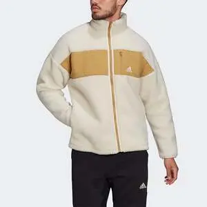 Adidas Fleece Jacket With Colorblock Splicing And Stand Collar - Default Color