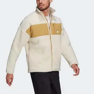 Adidas Fleece Jacket With Colorblock Splicing And Stand Collar - Default Color