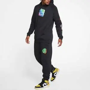 JORDAN Mj Sticker Sweatpants Casual Sports Fleece Lined Long Pants - Black