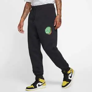 JORDAN Mj Sticker Sweatpants Casual Sports Fleece Lined Long Pants - Black