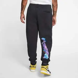 JORDAN Mj Sticker Sweatpants Casual Sports Fleece Lined Long Pants - Black