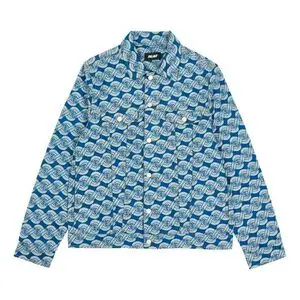 PALACE Full Print Long Sleeve Denim Jacket - Blue