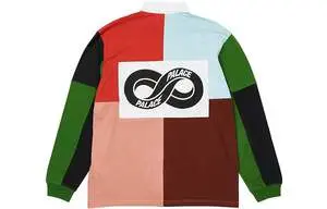 PALACE Splicing Lapel Flower Colorblock Long Sleeves Shirt