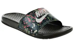 Nike Benassi Print "just Do It" Slides - Cargo Khaki/light Bone
